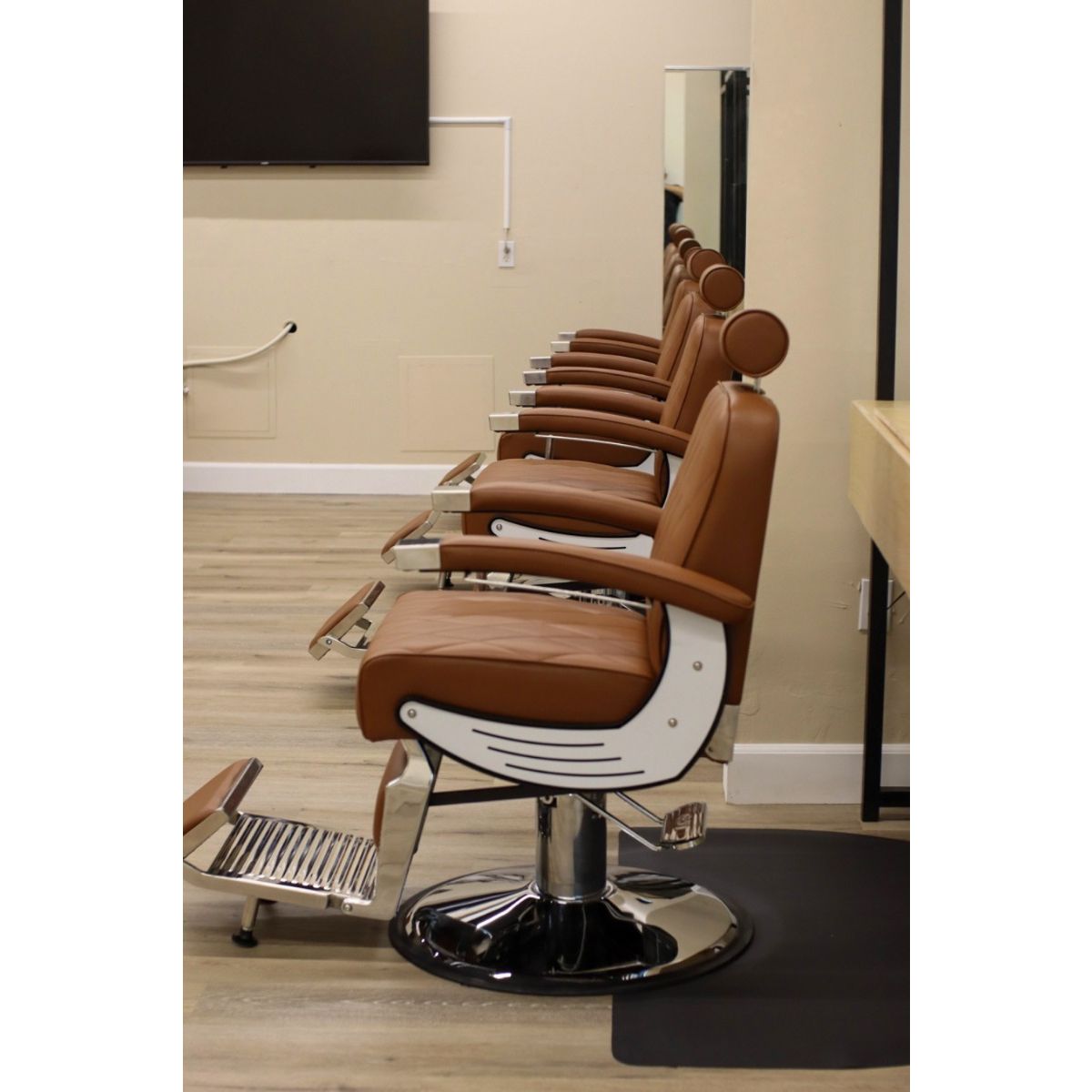 "BARON" Heavy Duty Barber Chair in Chestnut - Heavy Duty Barber Shop ...
