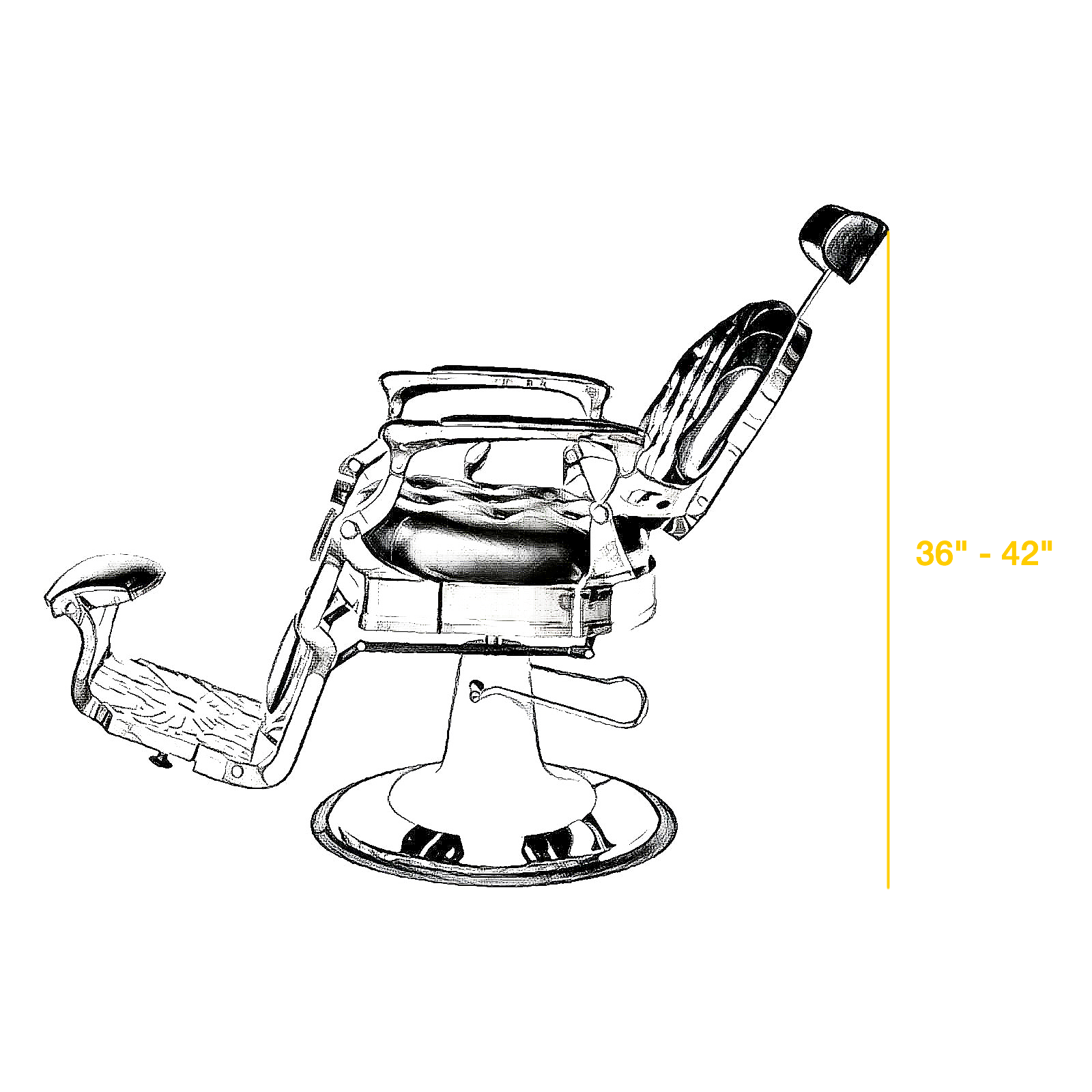 "THEODORE" Black & Gold Barber Chair, "THEODORE" Golden Barber Chair ...