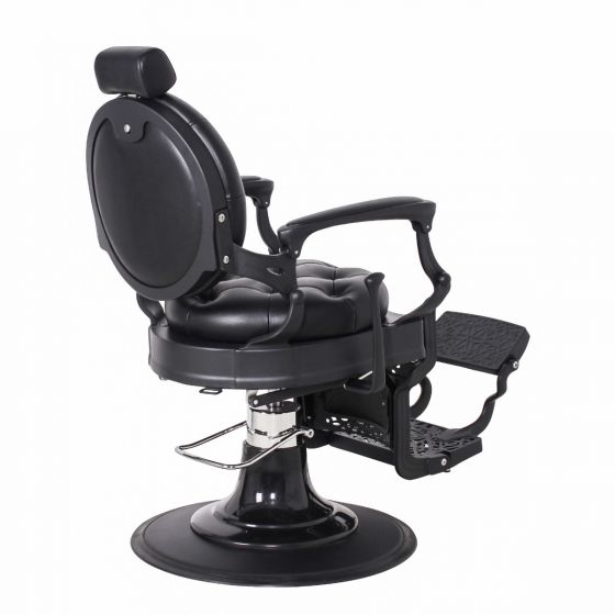 "THEODORE" Vintage Barber Chair, Matte Black Frame (A-902BLK)