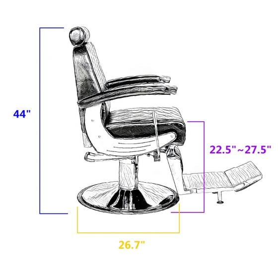 "BARON" Heavy Duty Barber Chair - Heavy Duty Barber Shop Chairs, Barber ...