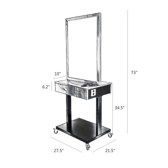 "LUMINA" Stainless Double Sided Styling Station, Cosmetology Station ...